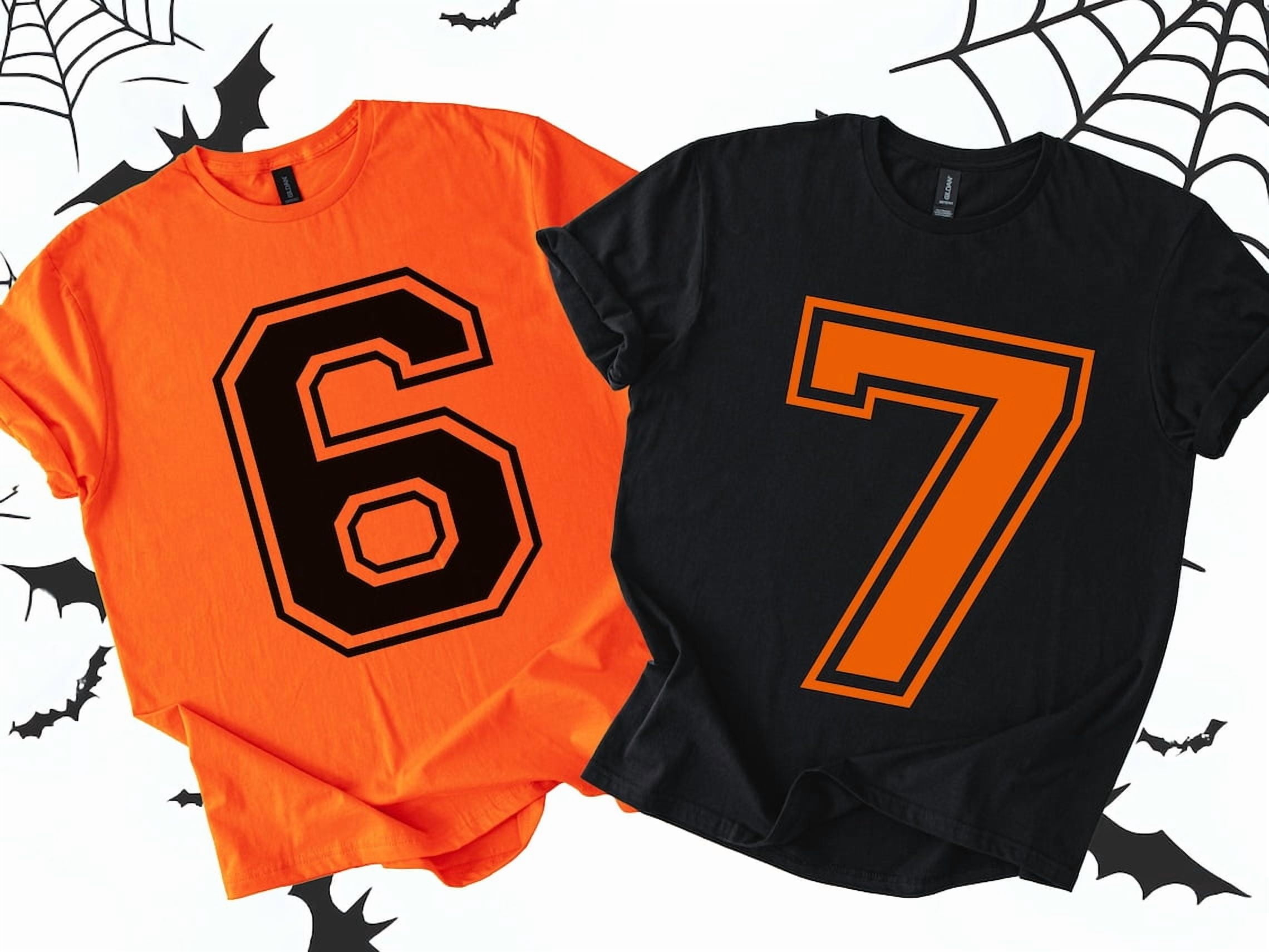 6 and 7 Matching Halloween Shirts, Funny Couples Costume T-Shirts ...
