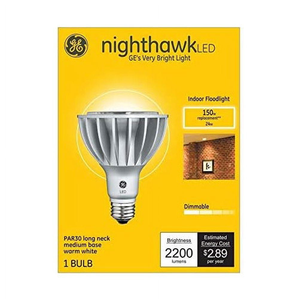 GE 37631 Night Hawk LED Flood Security Light Bulb, Bright Indoor 2200 ...