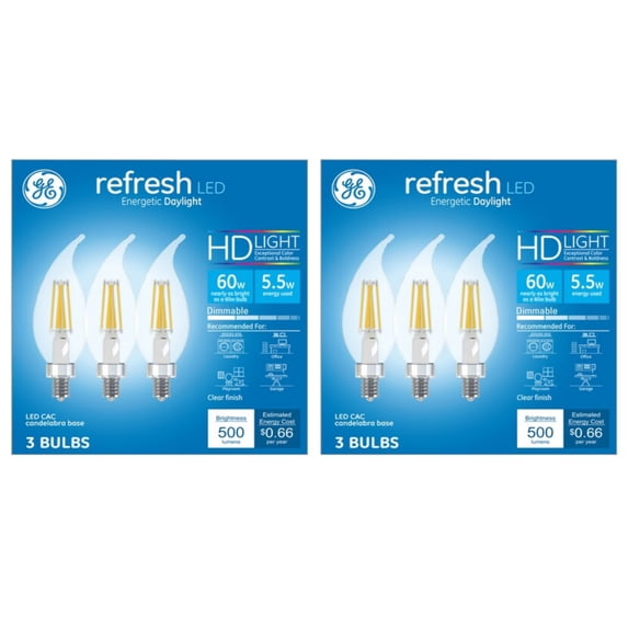 GE Lighting Refresh LED CAC Lightbulbs, Energetic Daylight, 60W ...