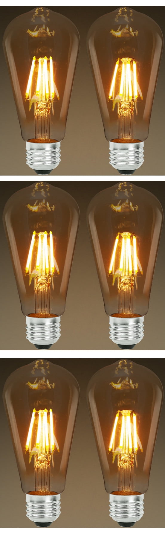 (6 bulbs) Sylvania ST19 Vintage LED 60 watt replacement using only 6 ...