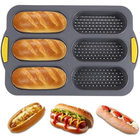 6-cavity Silicone Bread Loaf Pan, Nonstick Sourdough Loaf Pan & Heat ...