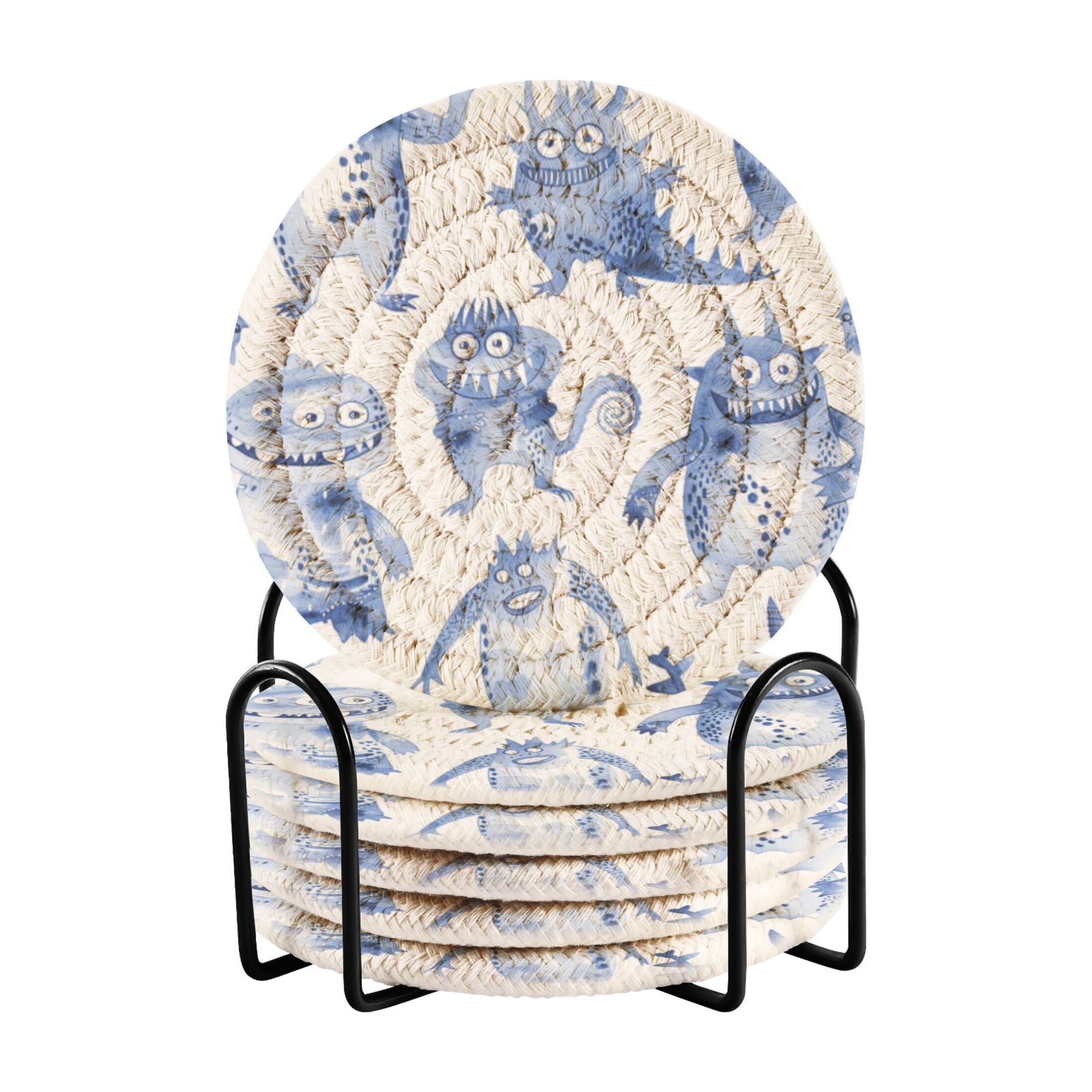 6 coil coasters 3.94x3.94x0.24 inch water coasters Drink coasters with ...