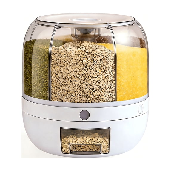 6-compartment rotating food storage container, 22-pound capacity ...