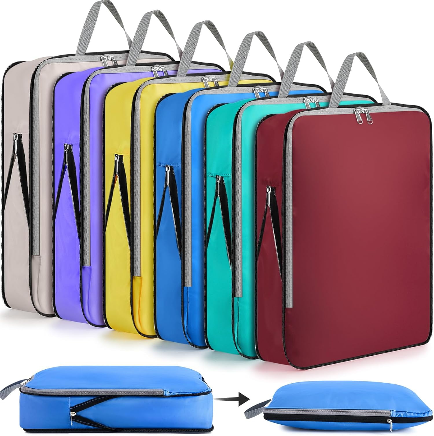 6 count 17.3 x 12.6'' Compression Packing Cube Bag Travel Expandable ...