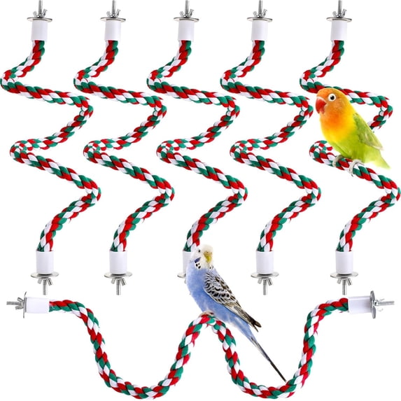 6 count 24.5 Inch Bird Rope Perch Stand Bendable Large Bird Swing Perch ...