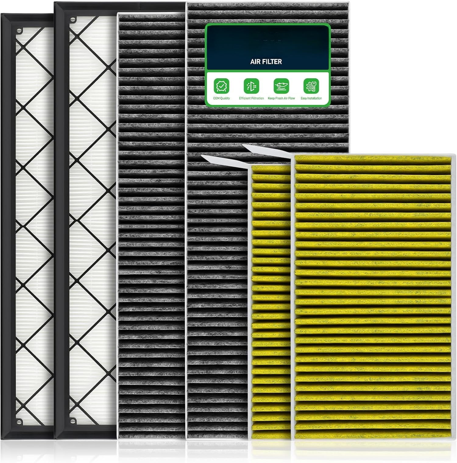6 count Activated Cabin Air Filter Air Intake Filter Set for Model Y ...