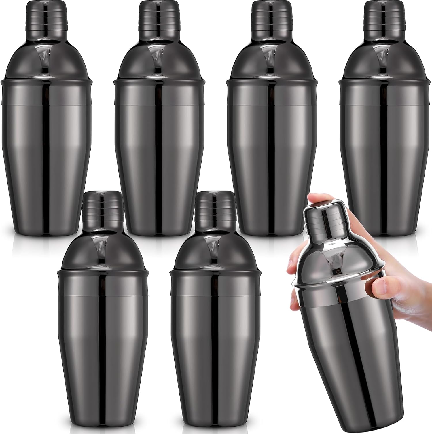 6 count Bar Shaker Professional Stainless Martini Drink Mixer Built-in ...