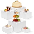 6 count Buffet Risers, White Large Risers for Buffet Table with Mini ...