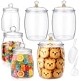 6 count Candy Jar with and Spoons Clear Plastic Cookie Container ...