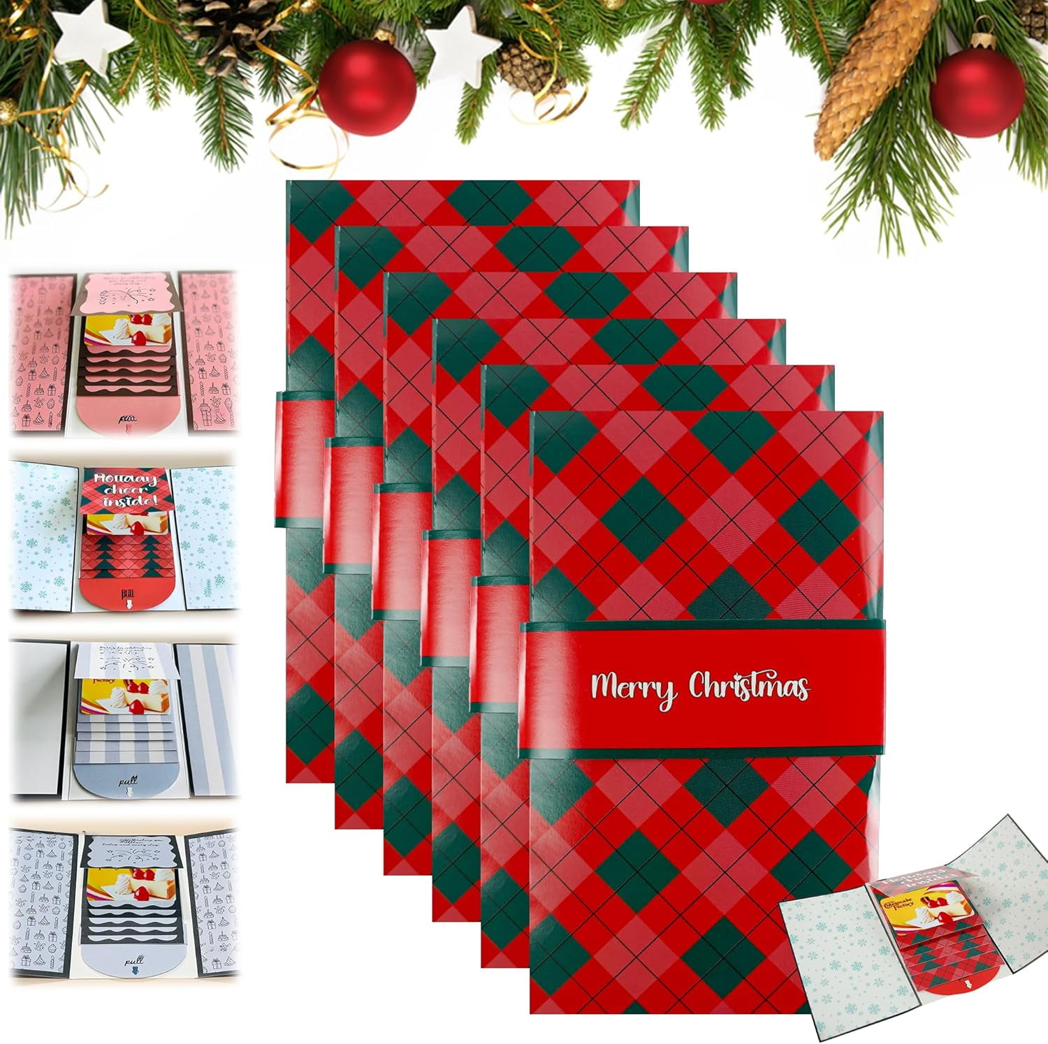 6 count Christmas Card Booklet - Christmas Waterfall Card Flip Book ...