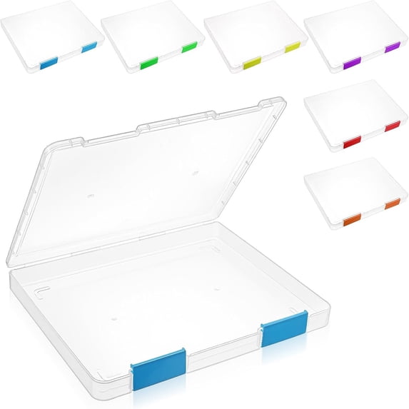 6 count Clear A4 File Box Document Plastic Storage Box Paper Plastic ...