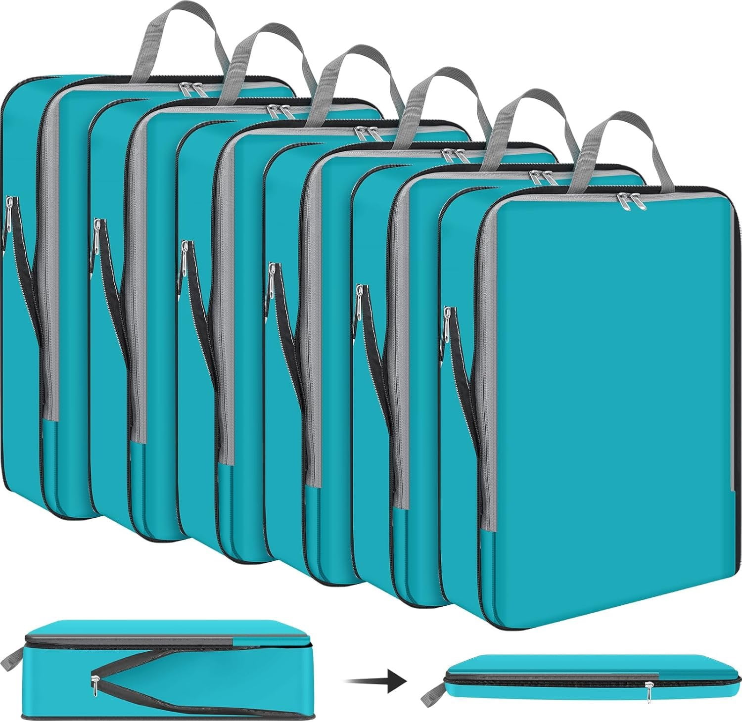 6 count Compression Packing Cubes for Travel XL Expandable Luggage ...