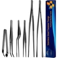 6 count Cooking Tweezer Tongs, 12'' and 6.3" Stainless Kitchen Tweezer ...