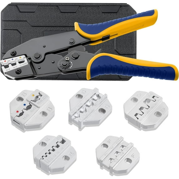 6 count Crimping Tool Set - Ratchet Wire Crimping Tool for Heat Shrink ...