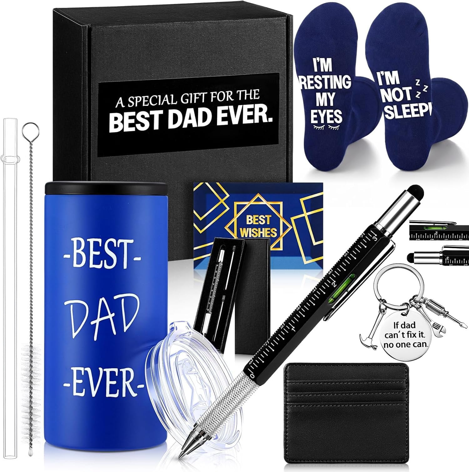 6 count Dad Set Father Day Birthday for Papa Includes Insulated Tumbler ...