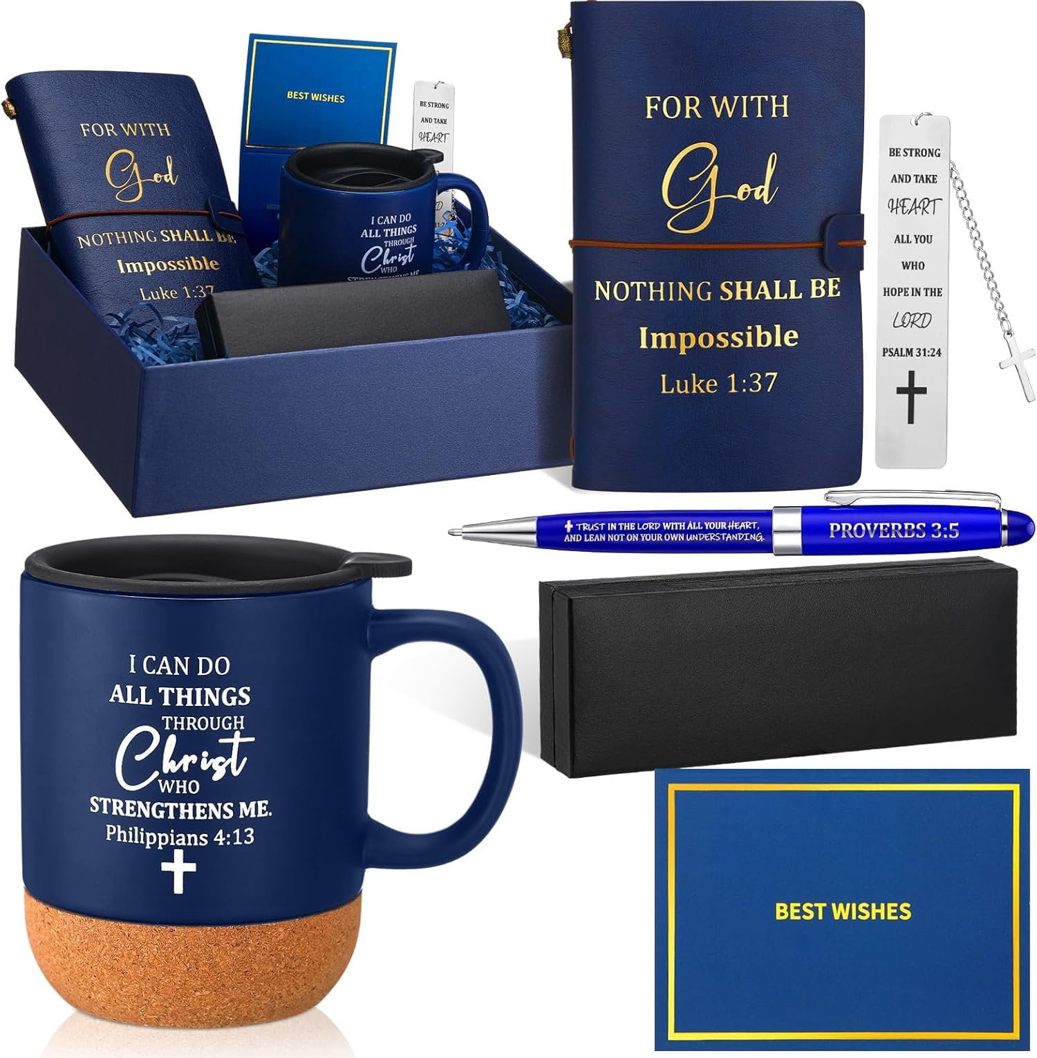 6 count Fathers Day Christian for Men 13.5 oz Mugs with Cork Bottom ...