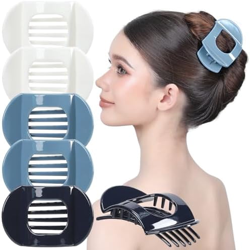 6 count Flat Claw Hair Clips for Women Thick Hair Round Duckbill Square ...