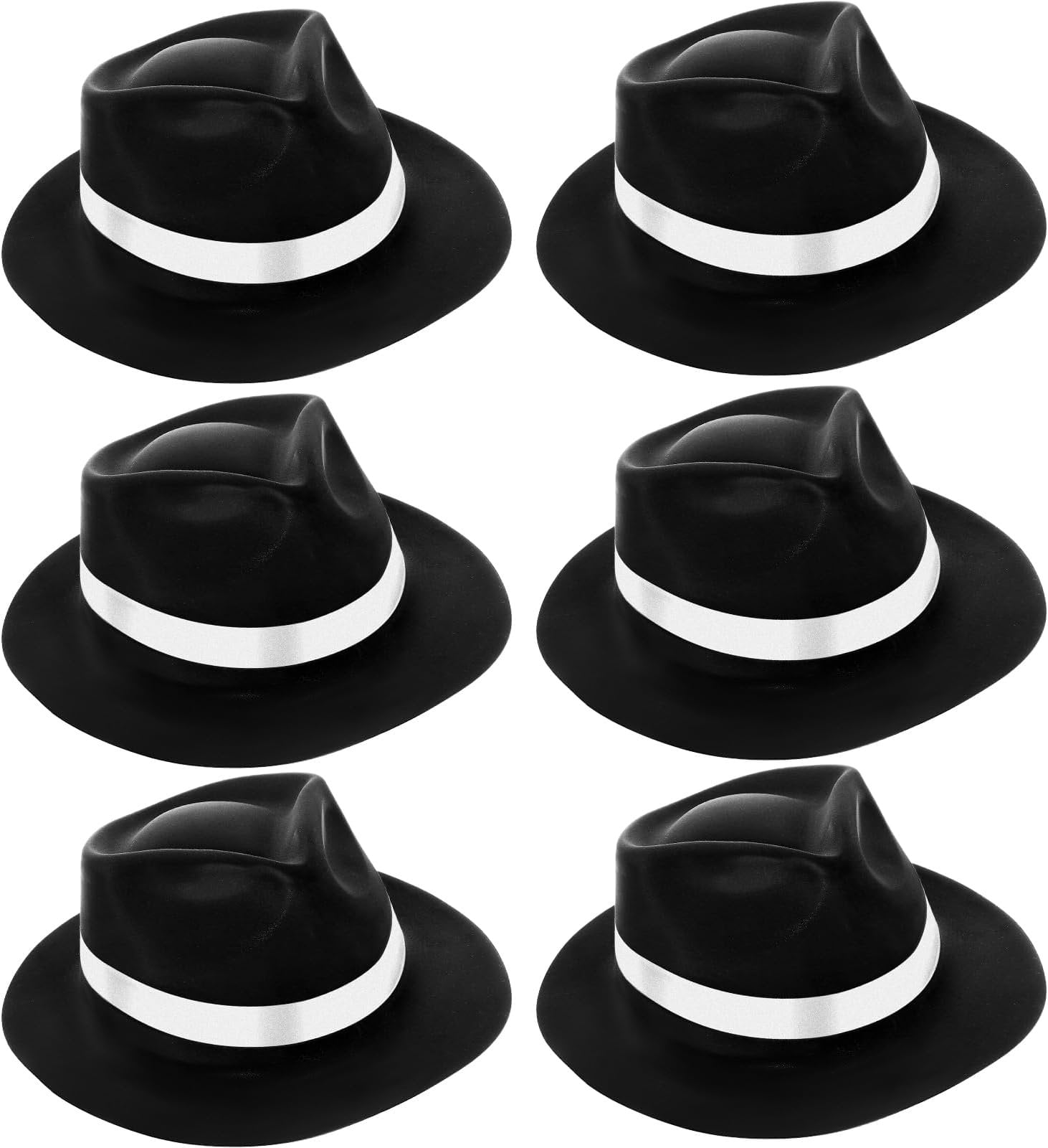6 count Gangster Hat Plastic Gentlemen Hats Gangster Costume for Adult ...