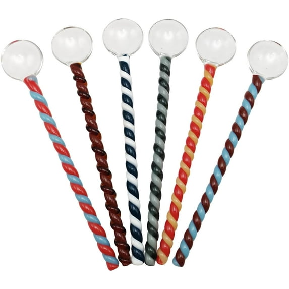 6 count Glass Stirring Spoons Clear Coffee Mixing Spoon Teaspoons with ...