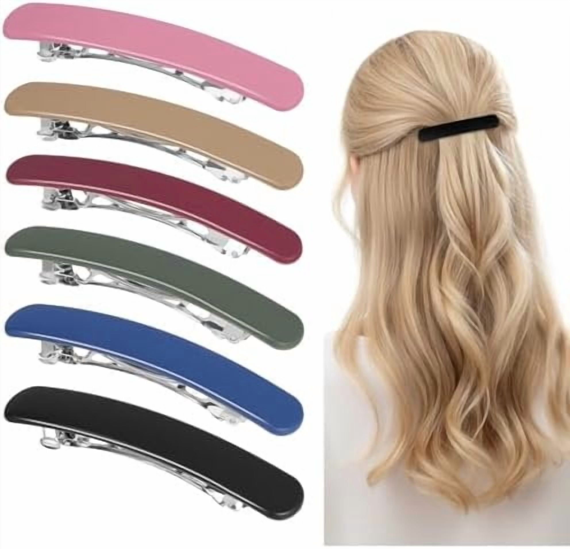 6 count Hair Barrettes for Women No Slip Half Up Small Hair Barrette ...