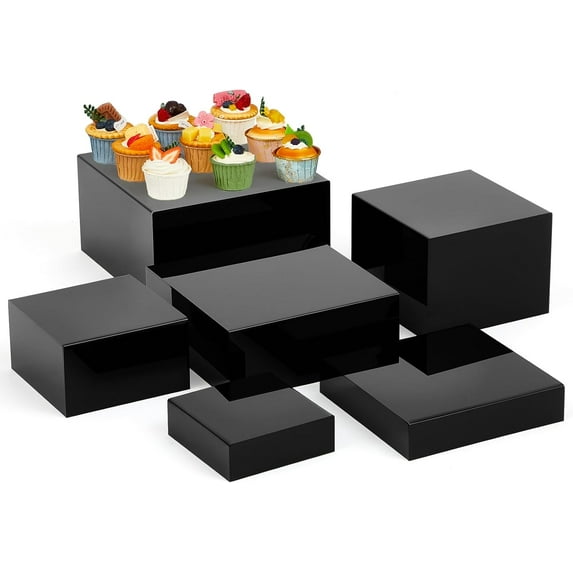 6 count Large Buffet Risers, 6 to 11 Inch Catering Dessert Table Risers ...