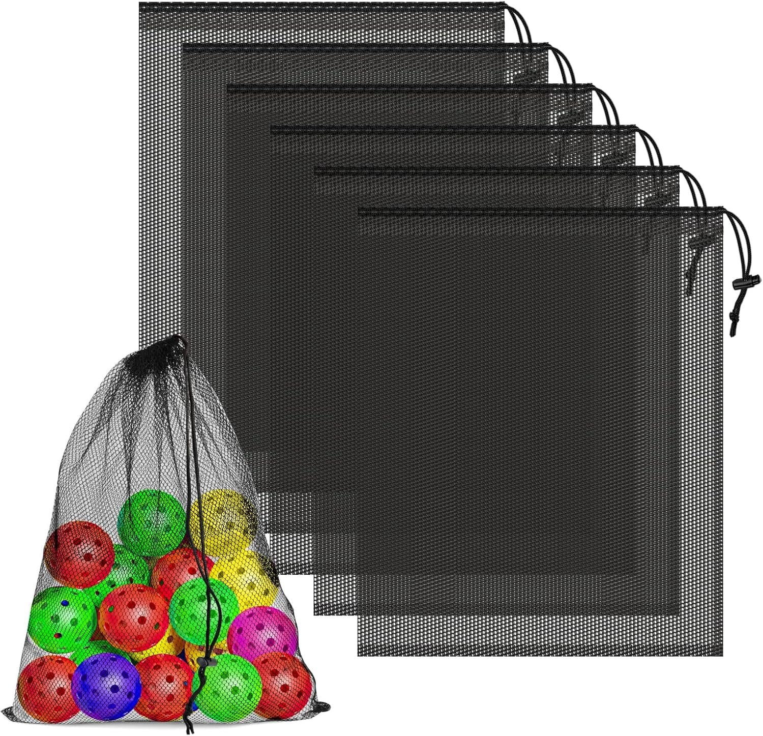 6 count Mesh Bags Drawstring, 14x17 Inch with Lock, Multipurpose ...