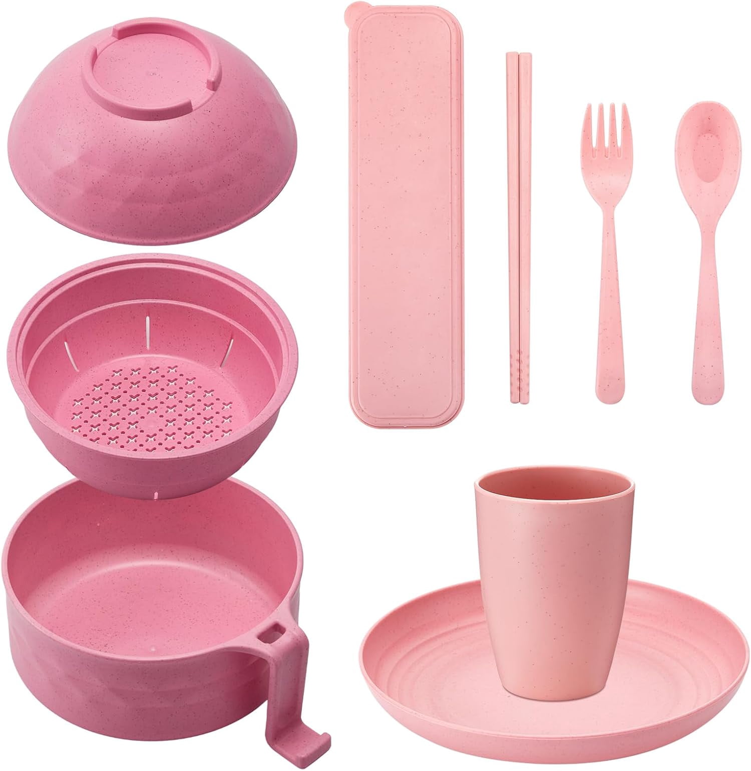 6 count Microwave Ramen Cooker Set Microwavable Wheat Straw Dinnerware ...