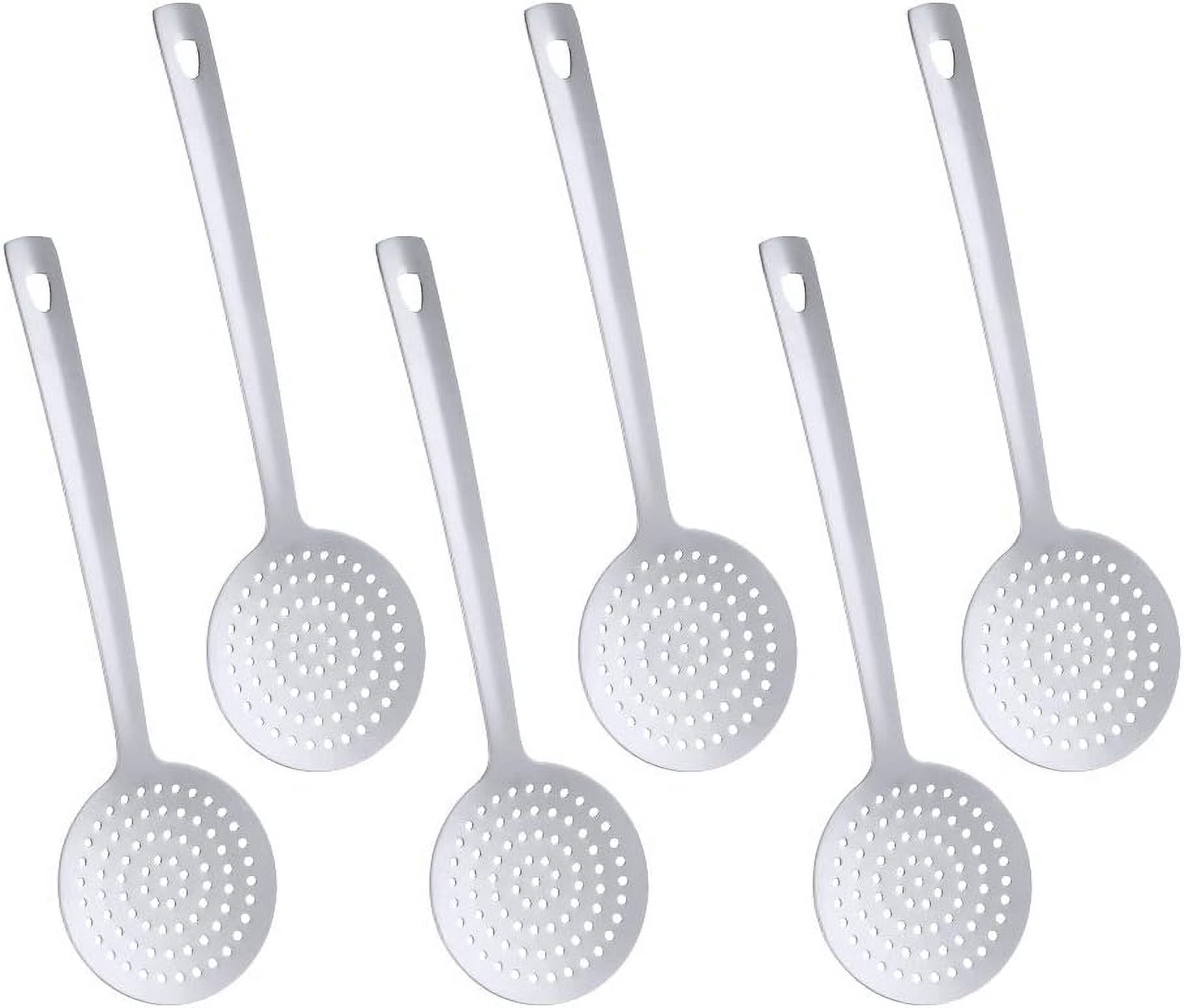 6 count Skimmer Spoon, Stainless Steel Titanium Plated Slotted Ladle ...