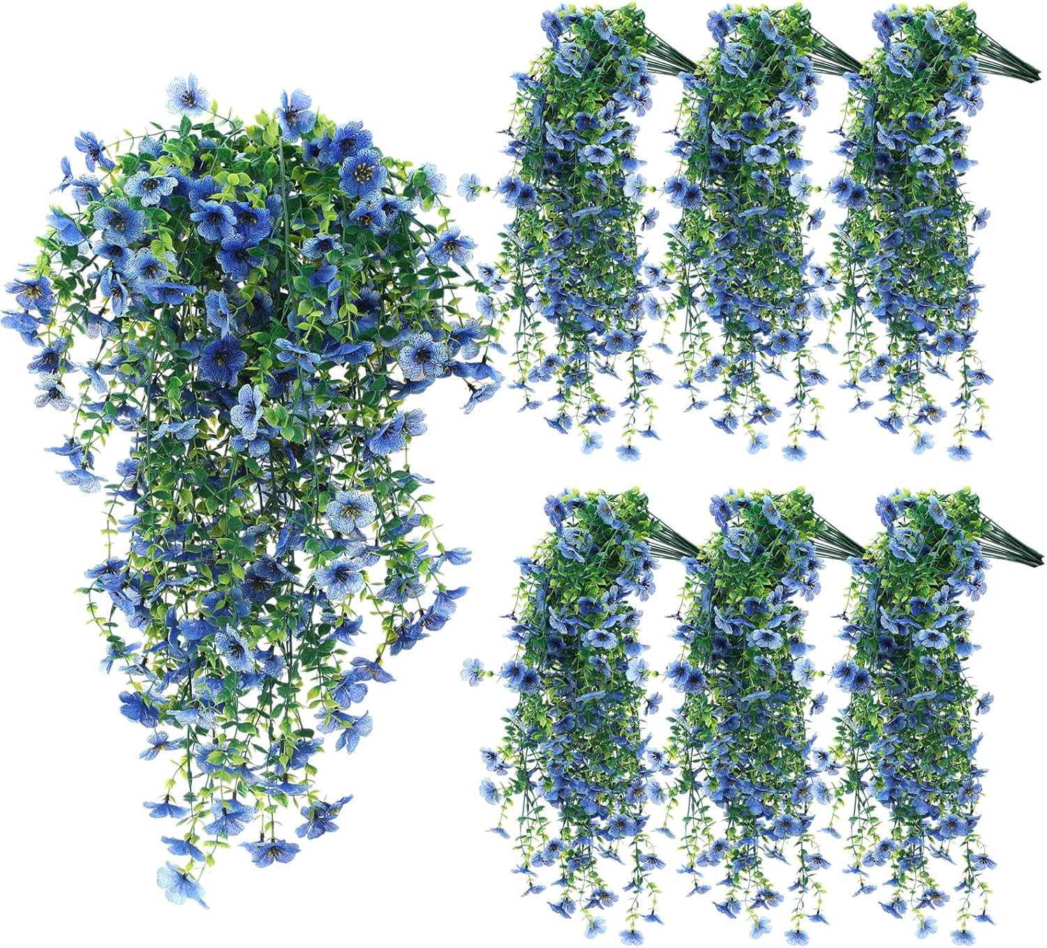 6 count Spring Artificial Outdoor Faux Silk Mum Decor Violet with ...