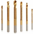 6 count Titanium Coated HSS Side Drill Bits Set, 3-8mm Serrated Drill ...