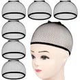6 count Wig Cap Non Slip, Black Mesh Net Wig Caps for Women Men ...