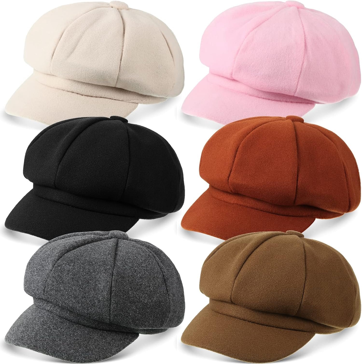 6 count Women Newsboy Caps Ladies Hat Warm Visor Beret Hats for Women ...