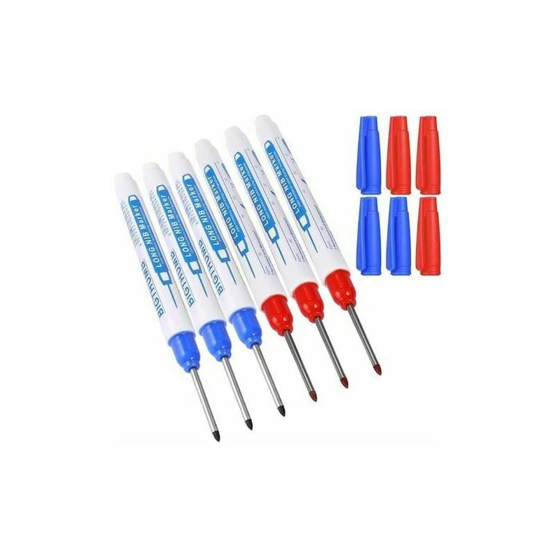 6 deep hole marker pens, carpenter marker pens, 30mm fine pointed ...
