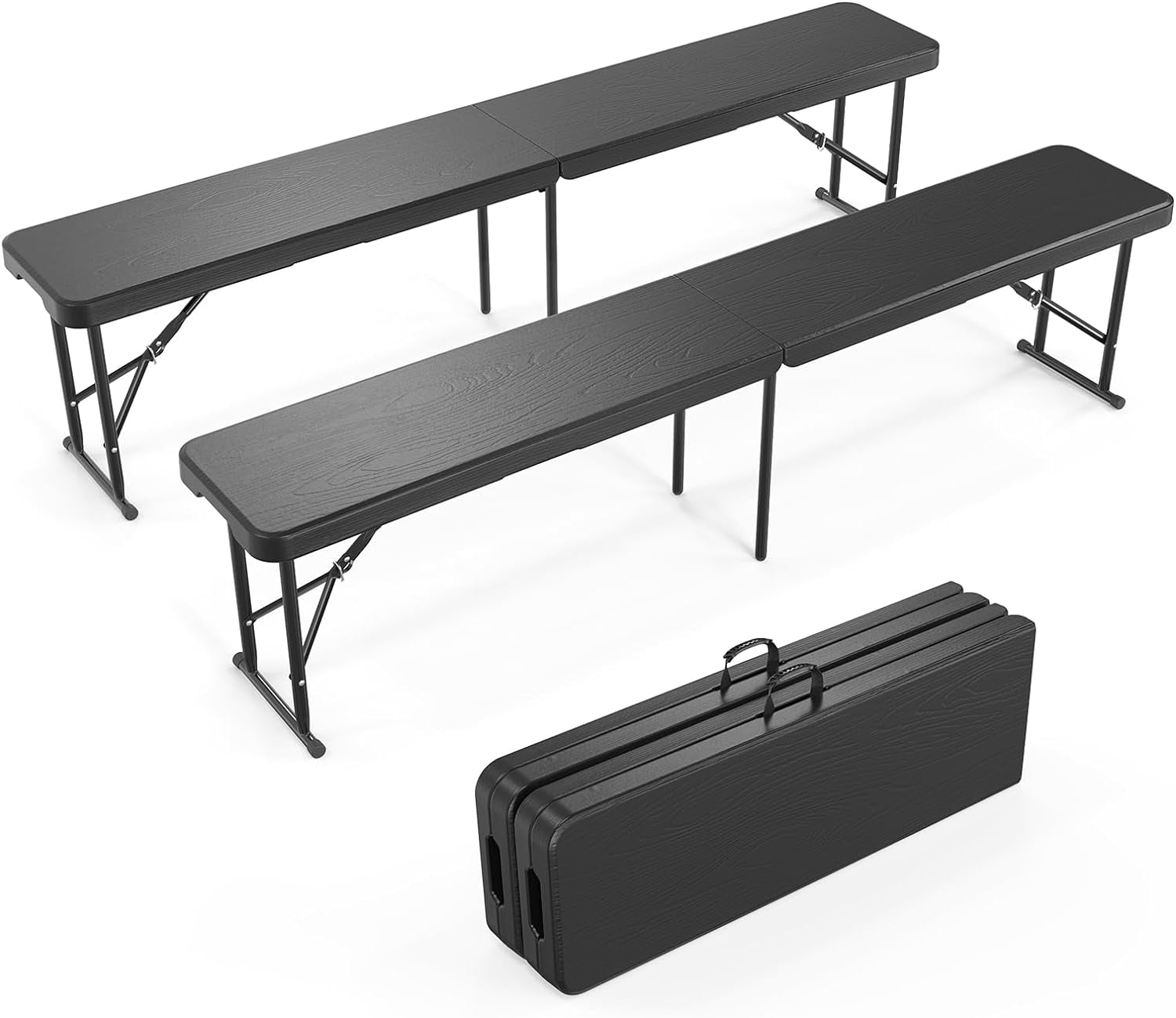 6 feet Plastic Folding Bench,Portable in/Outdoor Picnic Party Camping ...