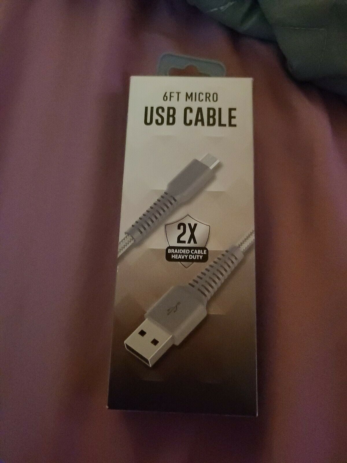 6 feet USB-a to Micro Charging and Data W/ Kevlar Cable, White ...