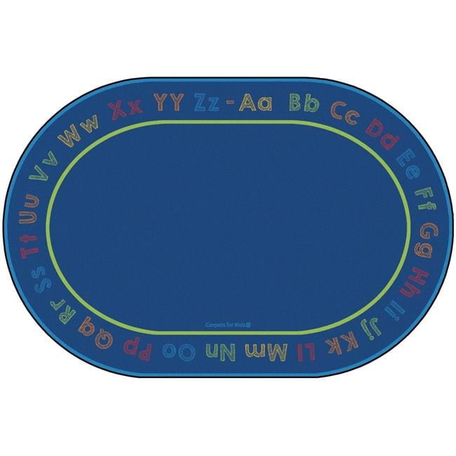 6 ft. 9 in. x 9 ft. 5 in. Oval Chalk & Play Literacy Rug - Walmart.com