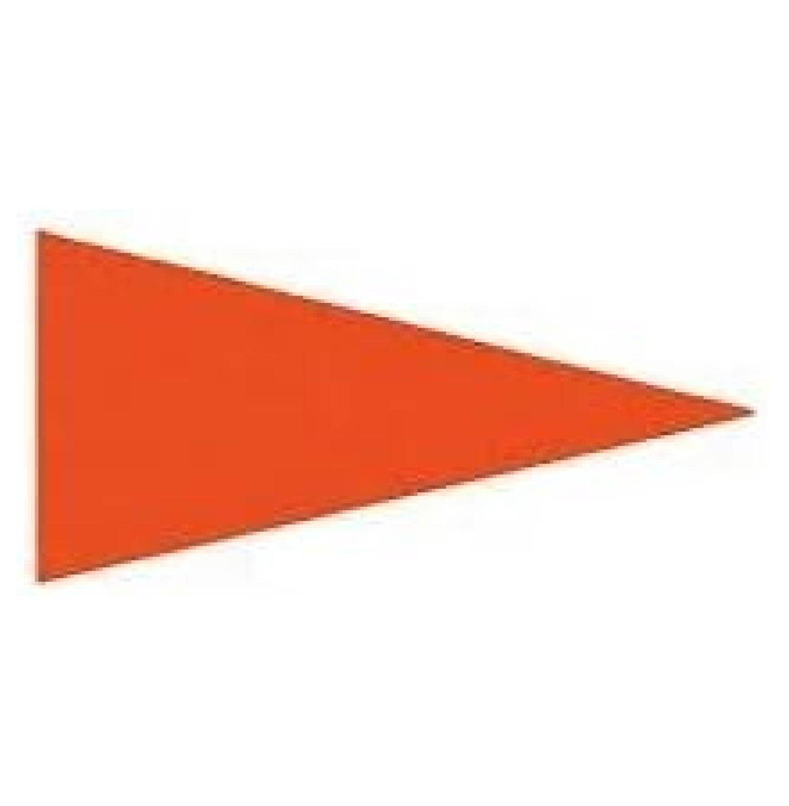 6 ft ATV Orange Pennant Safety Flag on a 5/16" White Pole with Mounting ...