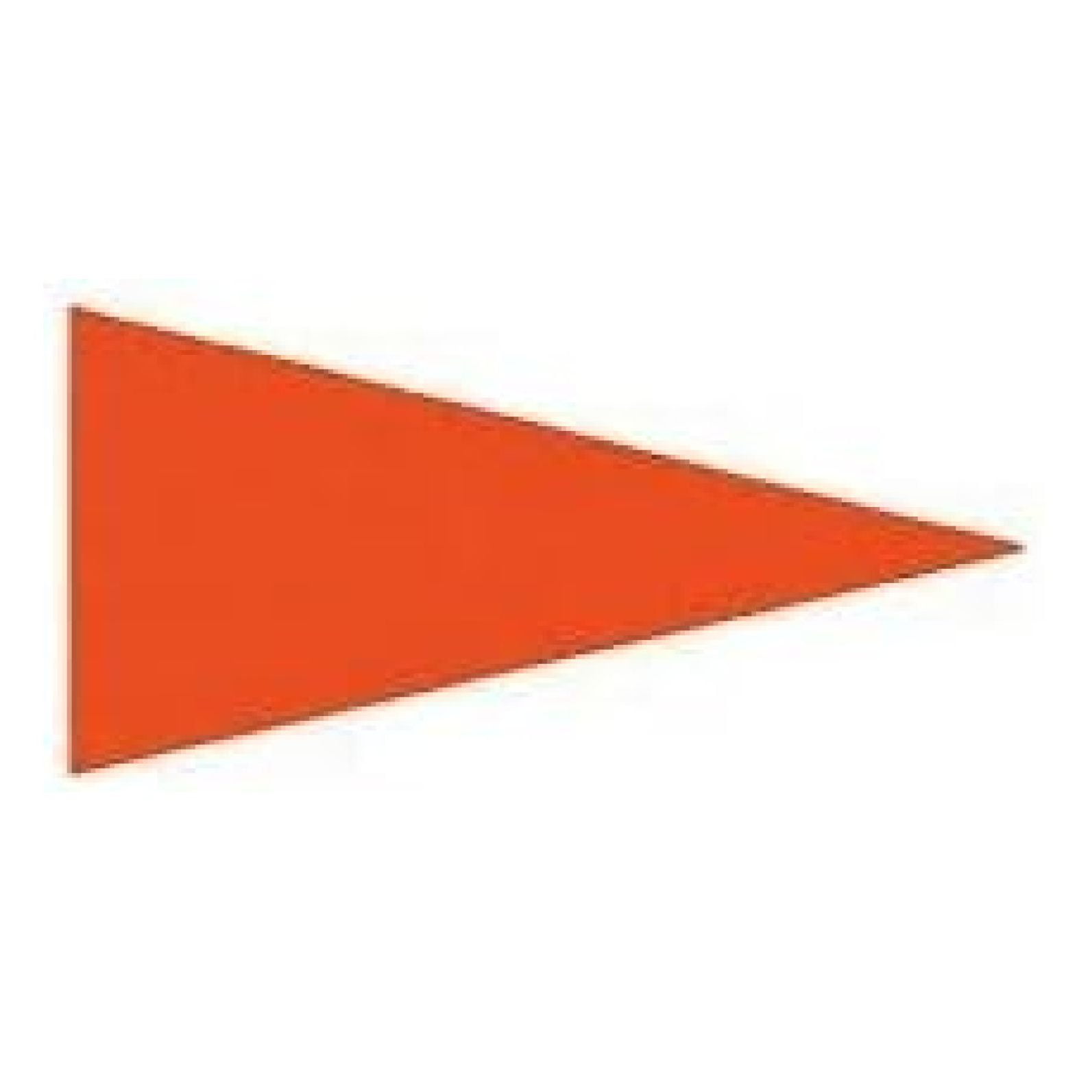 6 ft ATV Orange Pennant Safety Flag on a 5/16" White Pole with Mounting ...