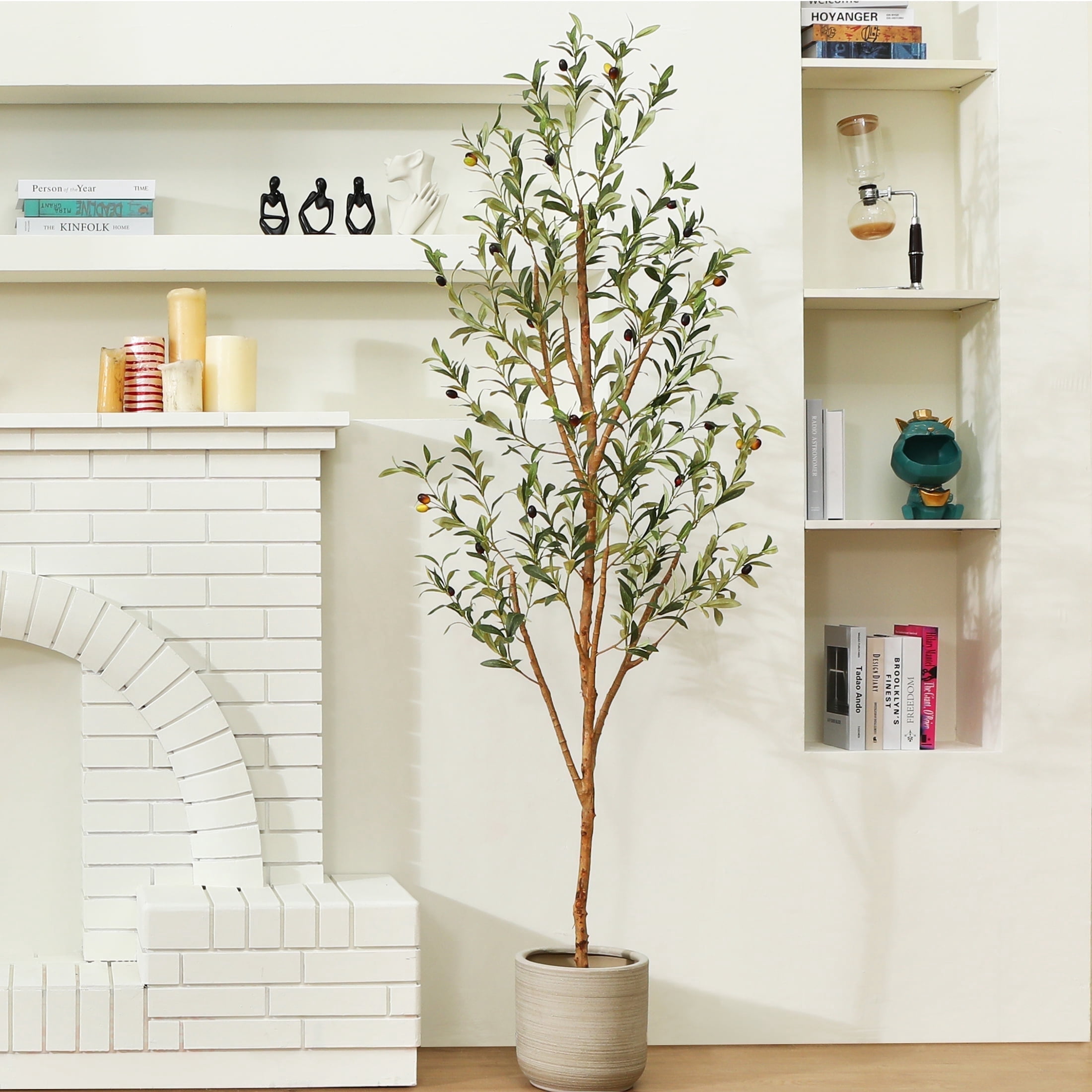 DR.Planzen 6 ft Artificial Olive Tree, Realistic Leaves, Natural Trunk ...