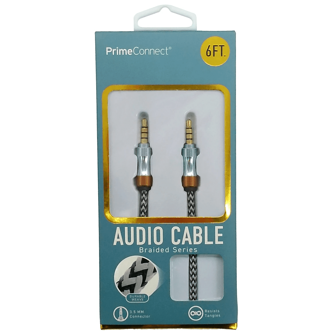 6 ft Audio Aux Cable, 3.5mm Male to Male, Tangle Resistant, Durable ...