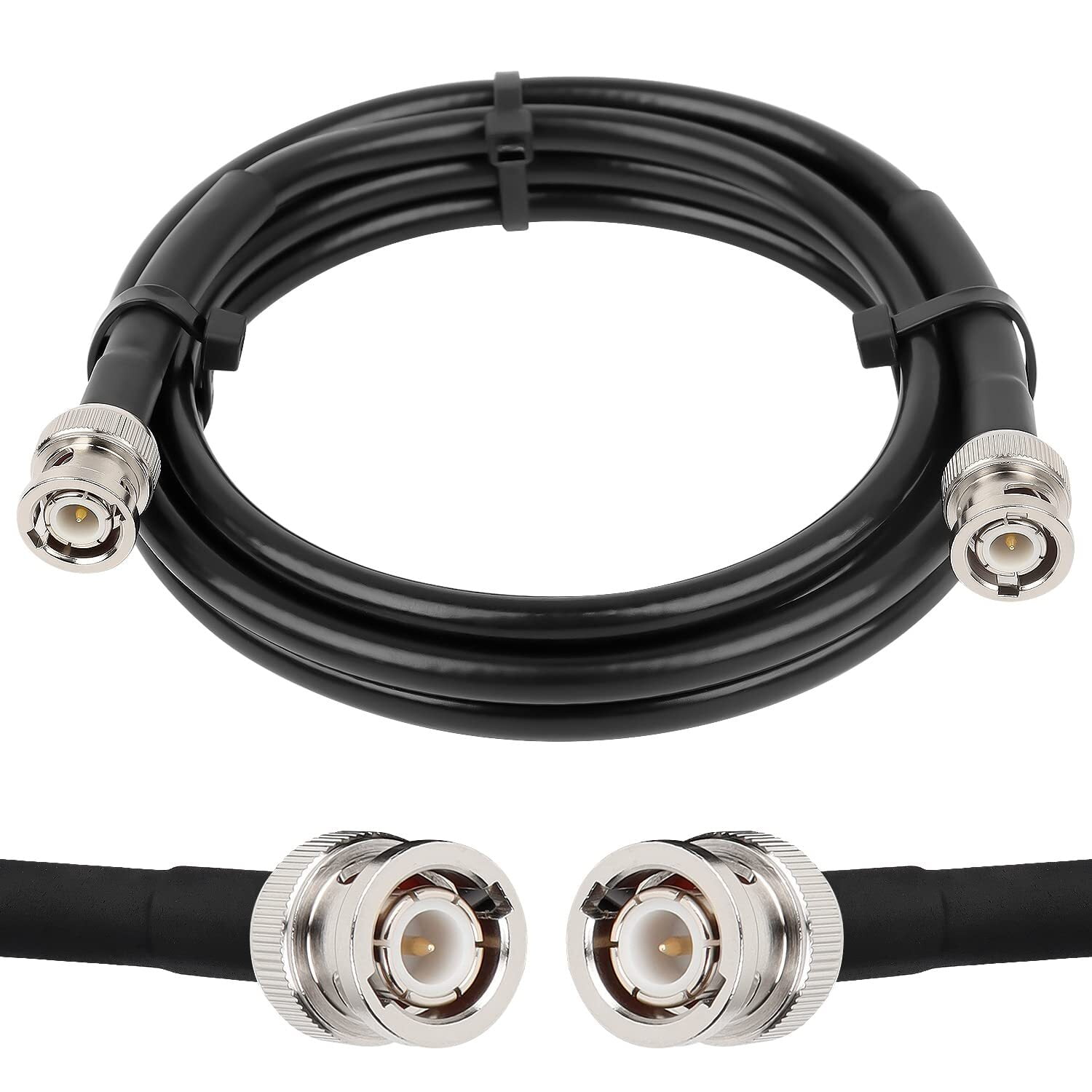 6 ft BNC Male to BNC Male Coaxial Cable 50 Ohm MOOKEERF RG8X Coax Cable ...