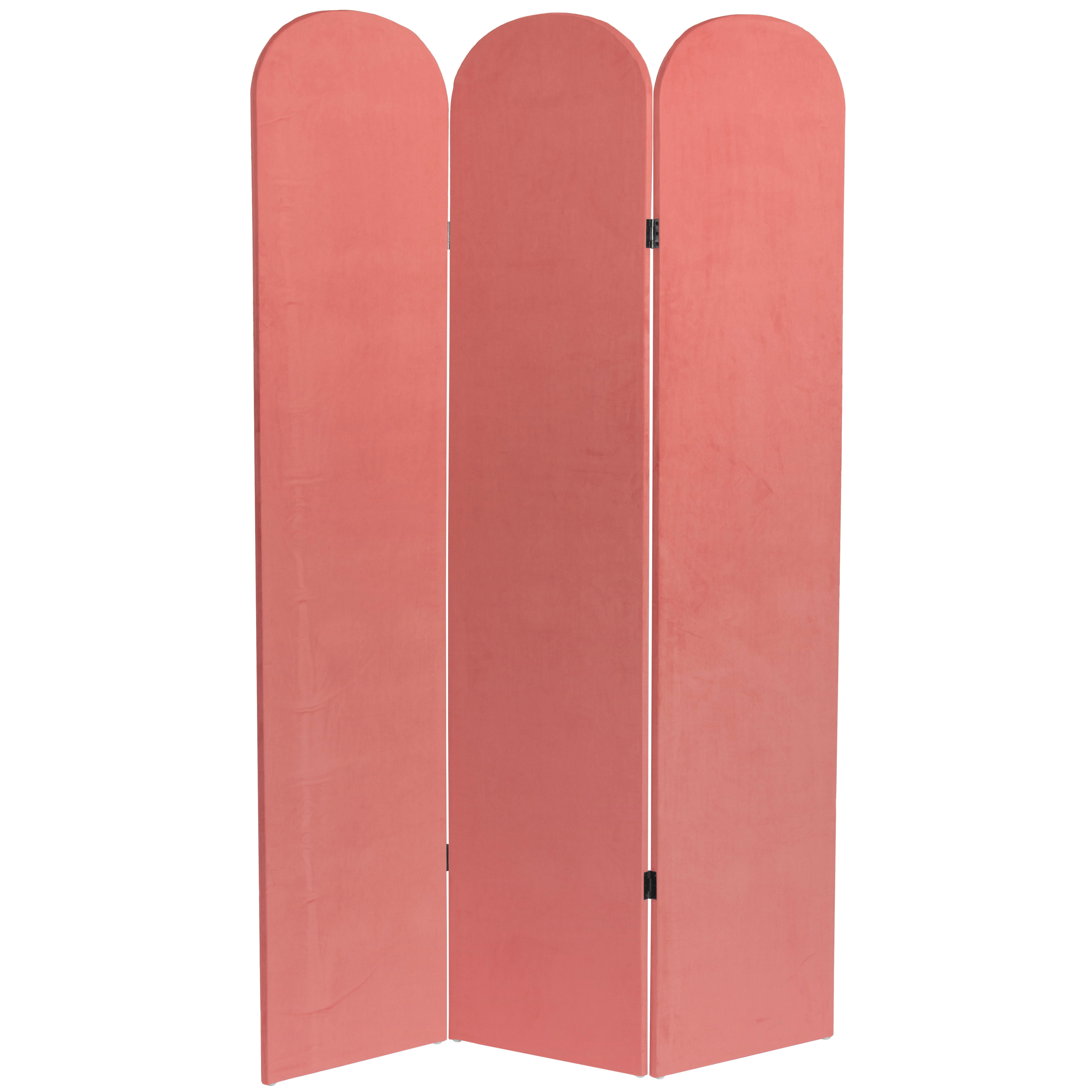 6 ft. Classic Arch Velvet Room Divider Rose 3 Panel - Walmart.com