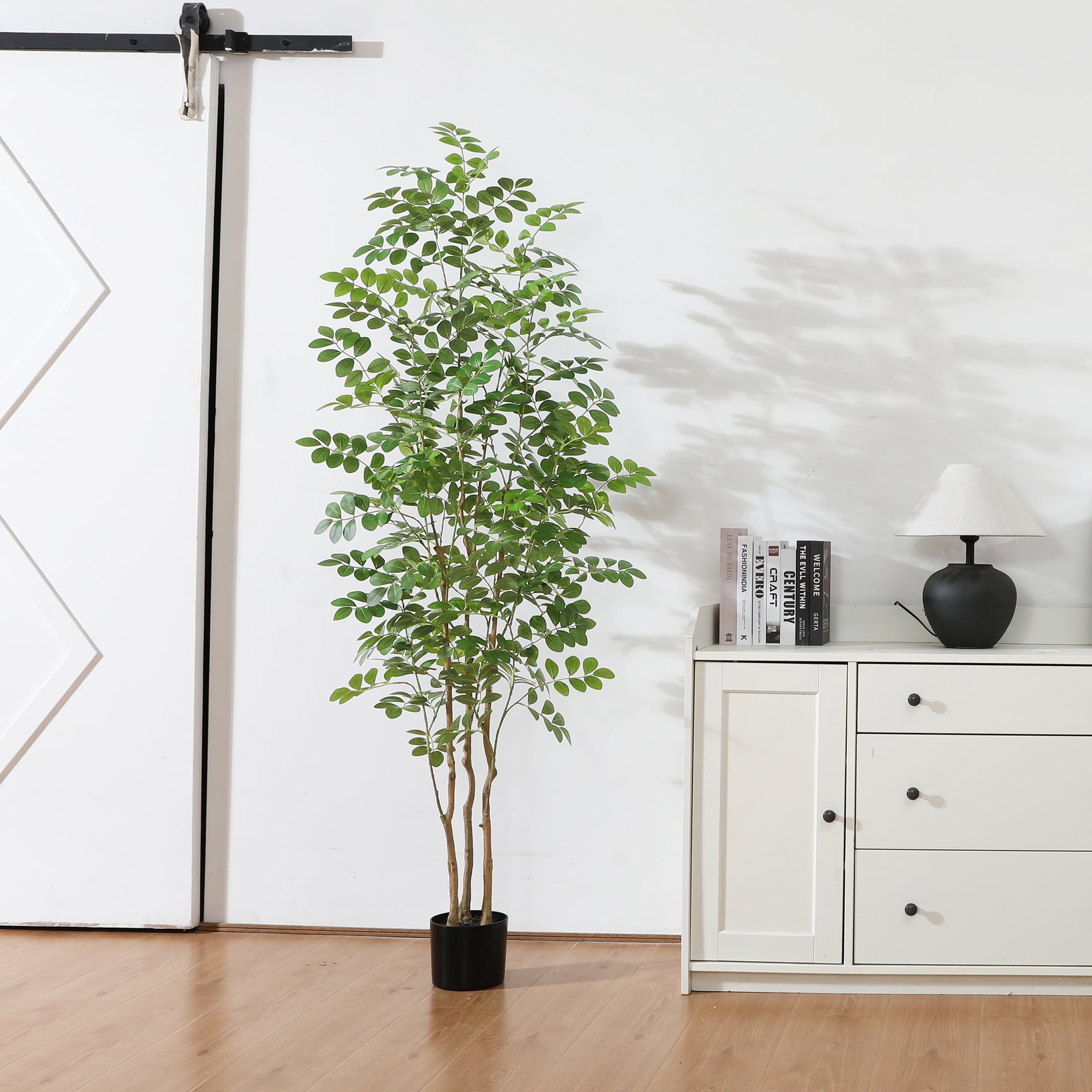 6 ft Faux Moringa Oleifera Tree in Pot, Artificial Horse Radish Tree ...