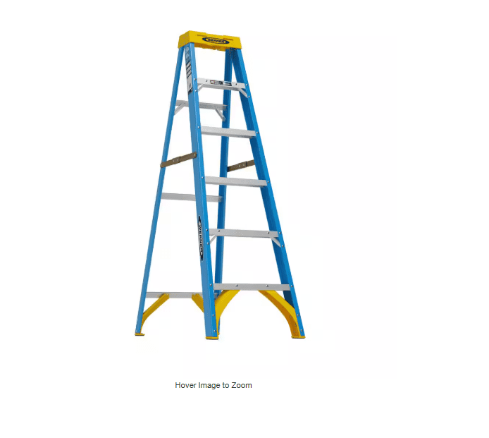 6 ft. Fiberglass Step Ladder (10 ft. Reach Height) with 250 lb. Load ...