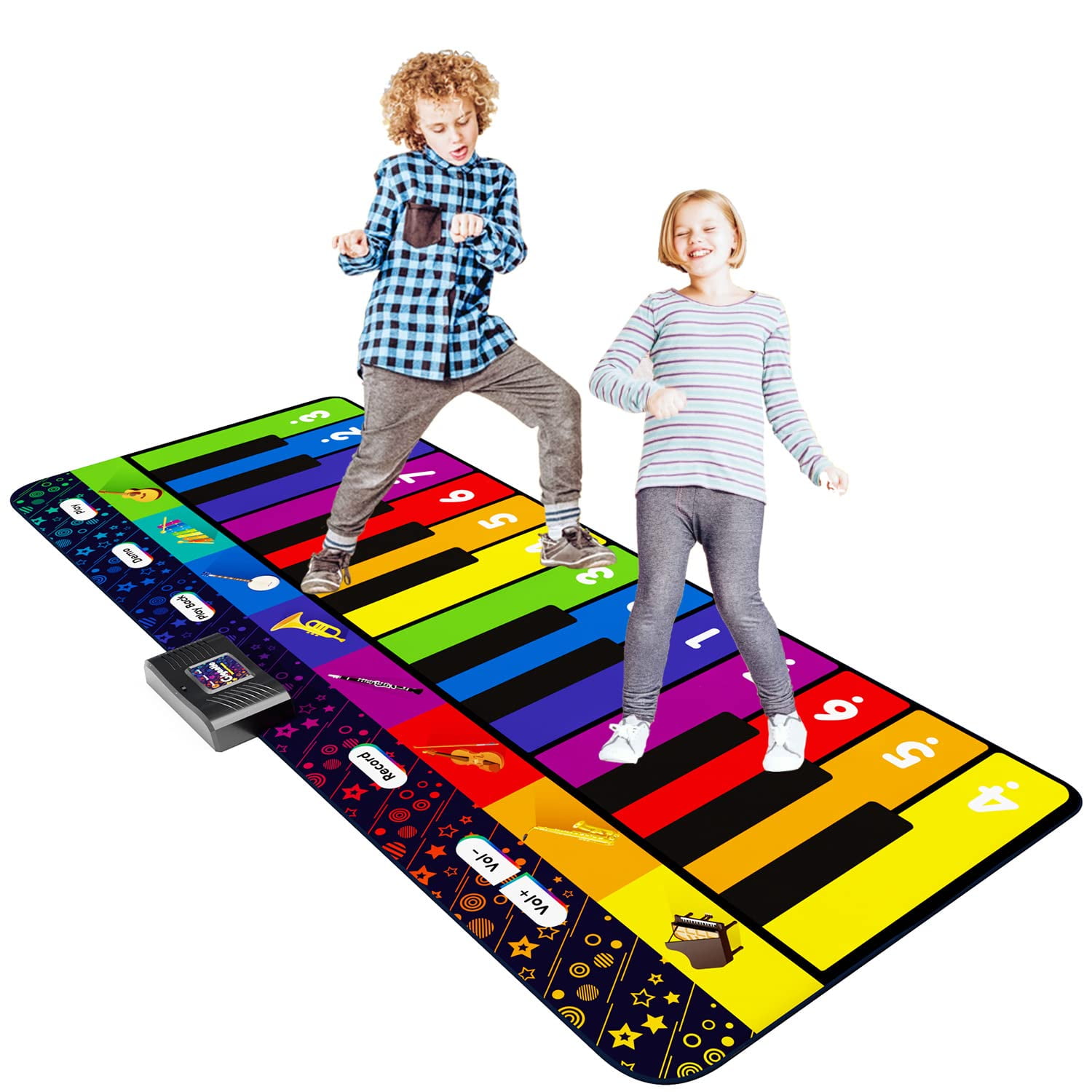 6 ft. Floor Piano Mat for Kids, Giant Piano Mat, 24 Keys, 10 Built in ...