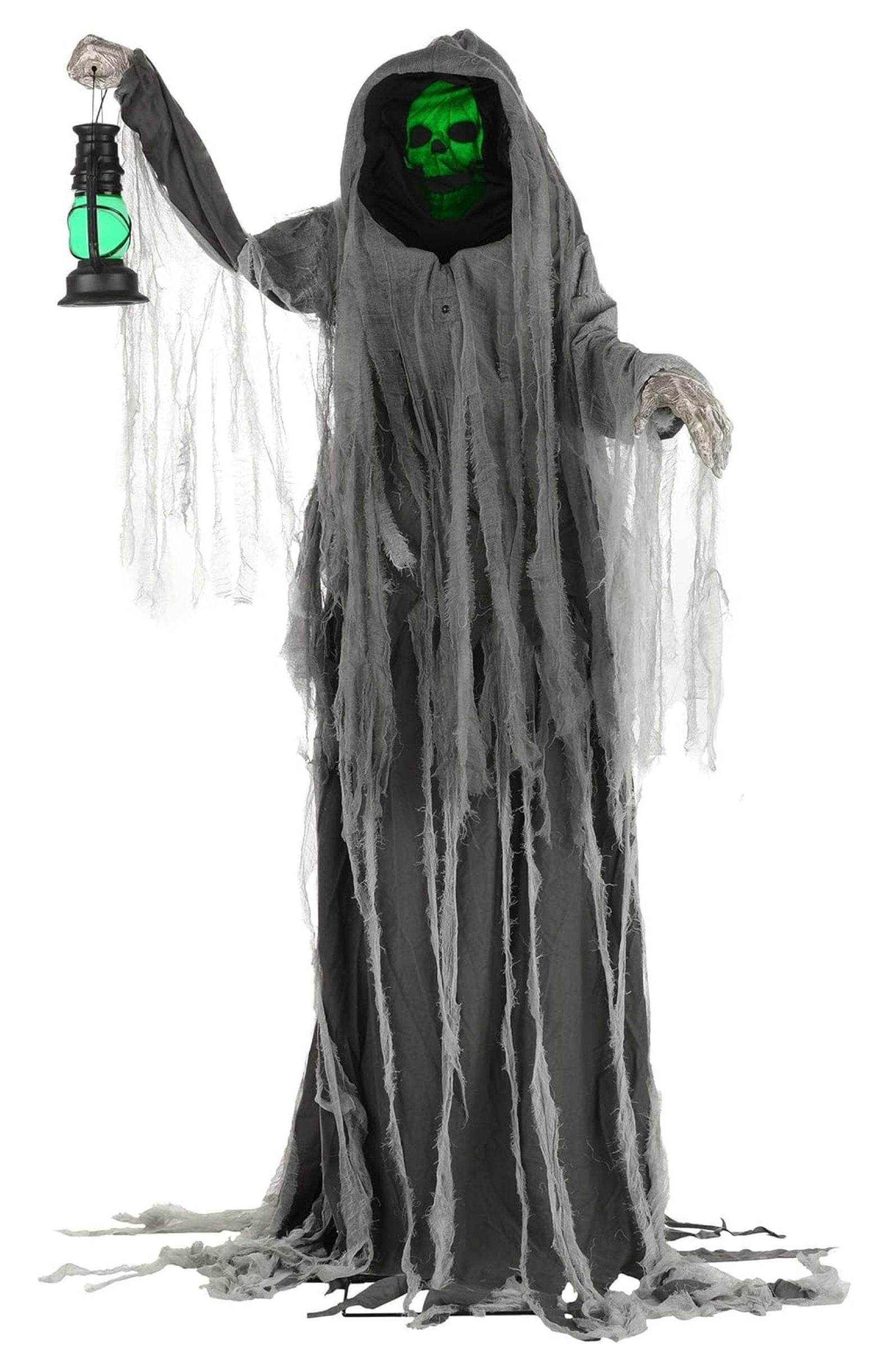 6 ft Grey Looming Phantom Animated, Large Lightup Horror Decoration ...