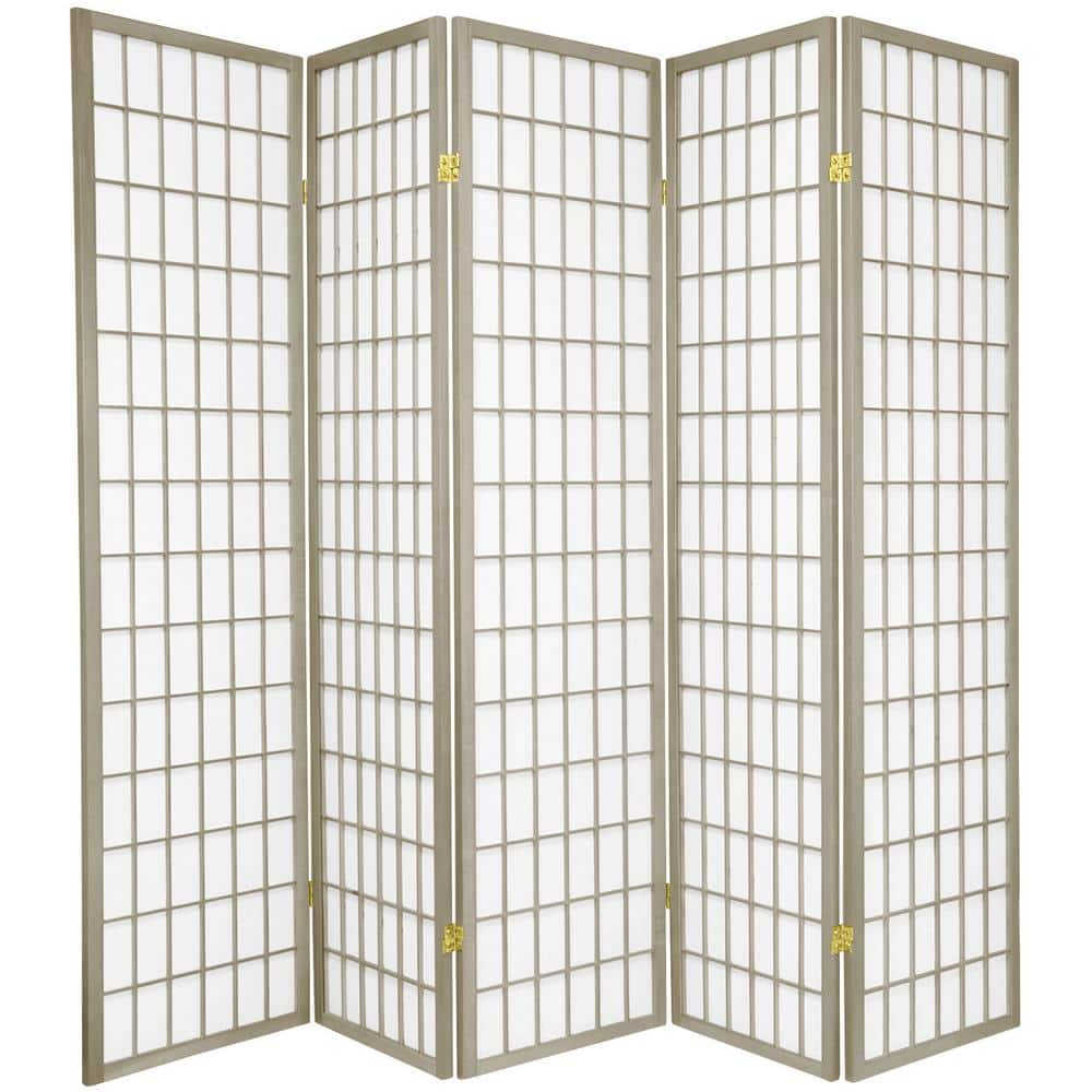 6 ft. Grey Window Pane 5-Panel Room Divider - Walmart.com