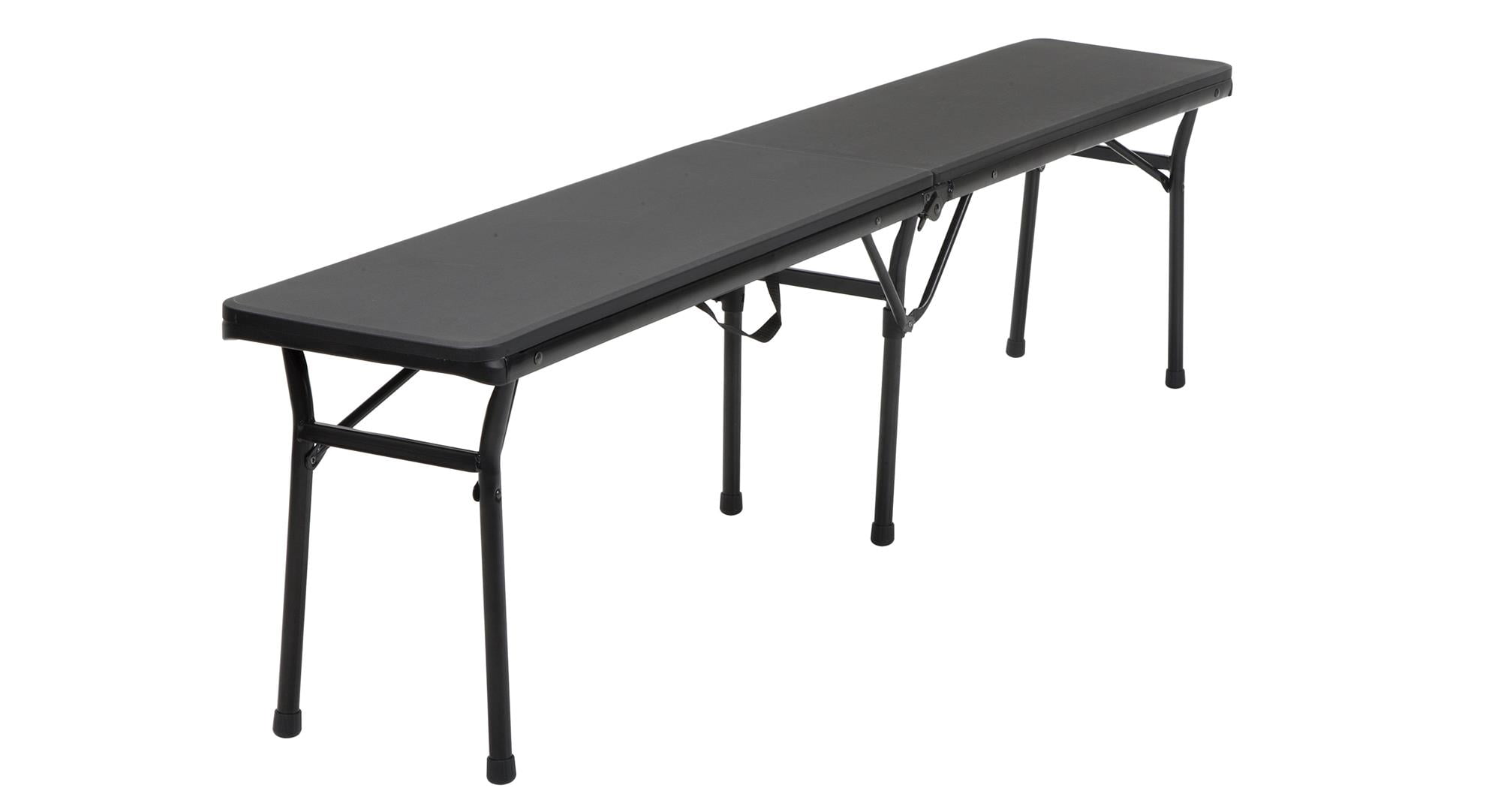 6 ft. Indoor Outdoor Center Fold Bench with Carrying Handle, Black, 2 ...