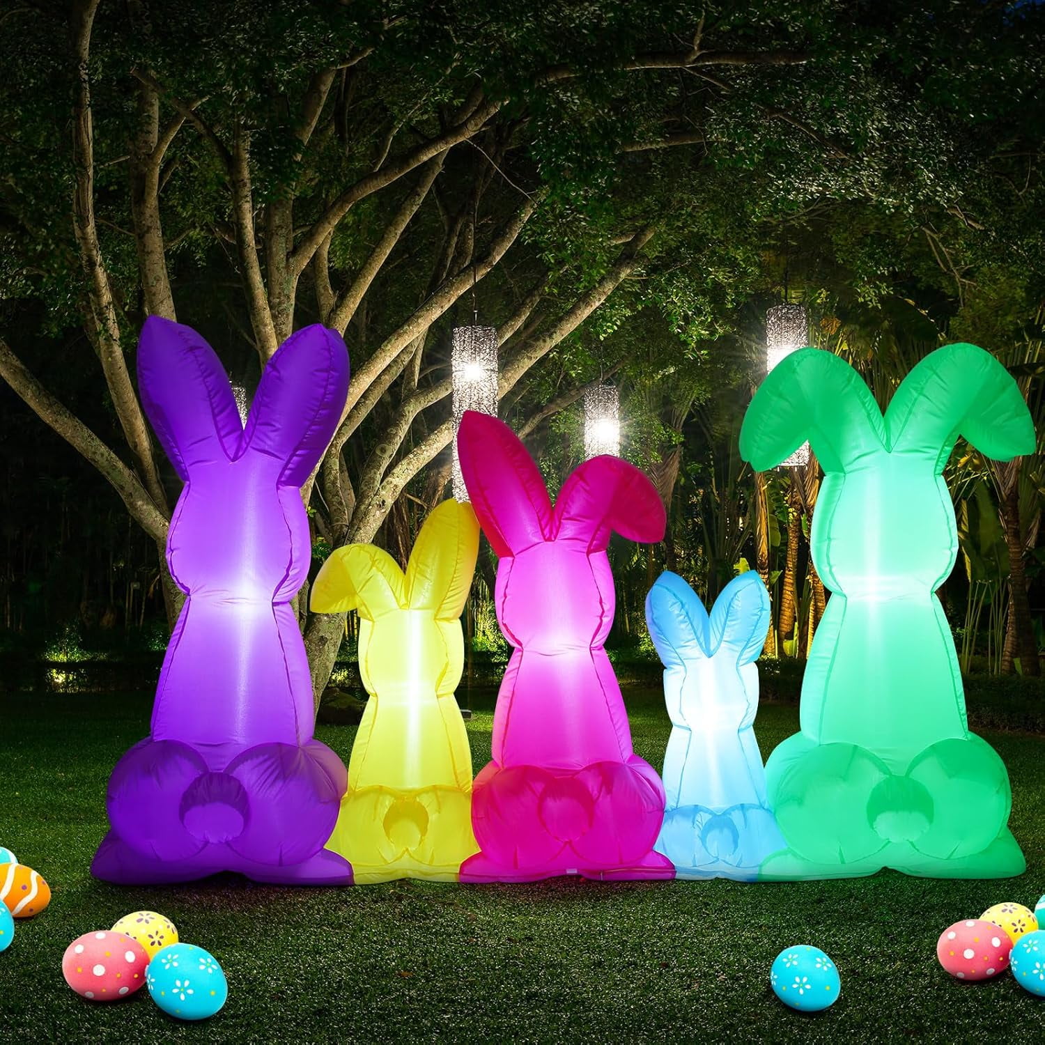6 ft Inflatable Easter Outdoor Decorations Easter Bunny Blow Up with ...