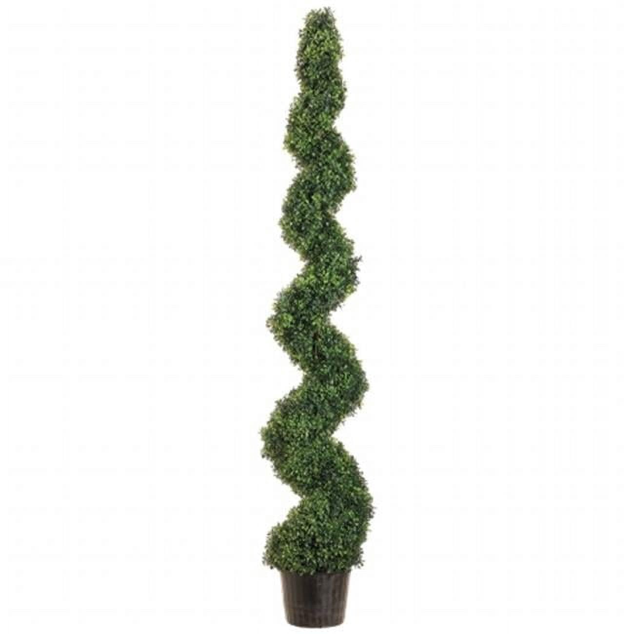 6 ft. Knock-Down Pond Boxwood Spiral Topiary in Plastic Pot Green ...